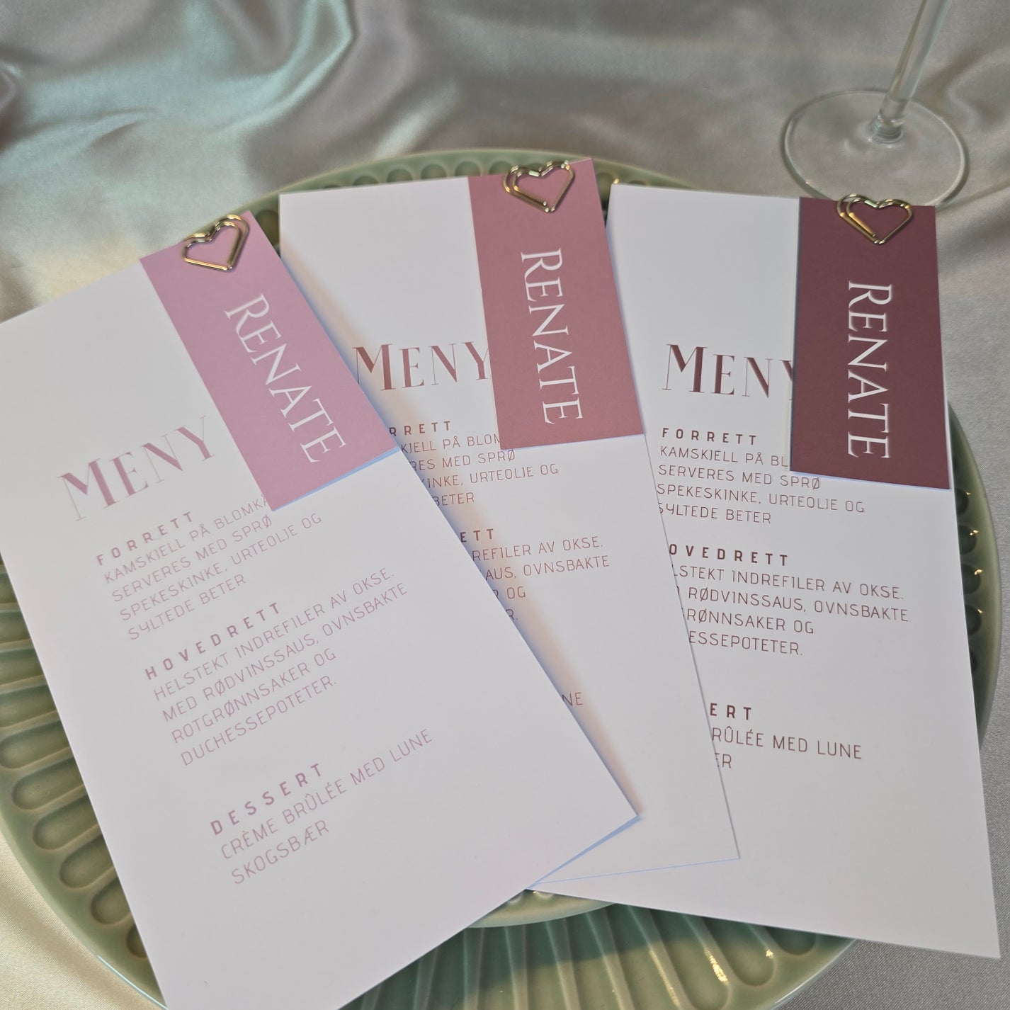 Menykort med bordkort - Ingrid – Midaro